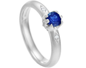 Batman inspired sapphire engagement ring