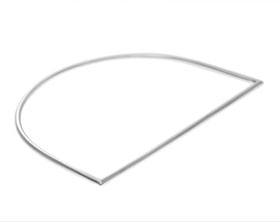 Large D-shaped sterling silver bangle