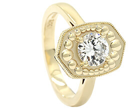 Shield Shaped Halo Diamond Statement Ring