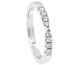 Platinum and Diamond Scallop Set Pinch Eternity Ring