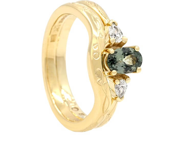 Genevieve's Fitted Wedding Ring with Floral Engraving