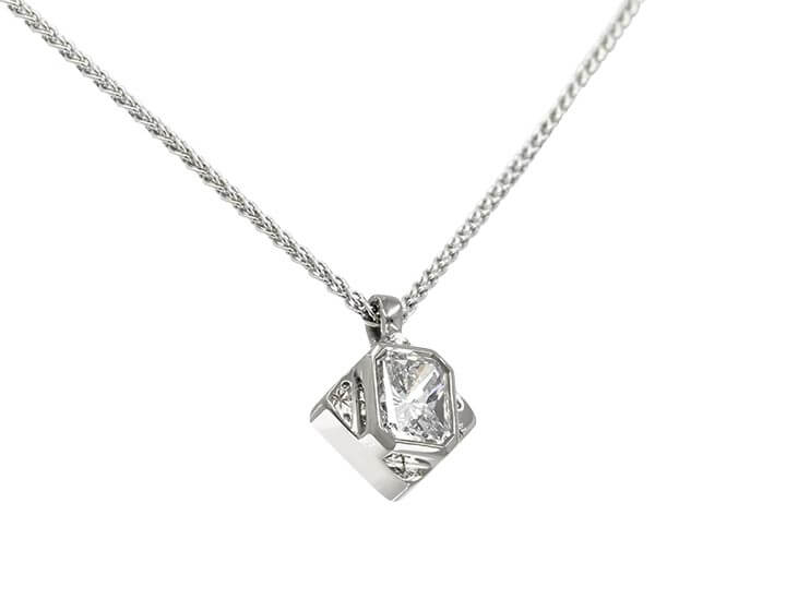 Radiant Cut Diamond Pendant