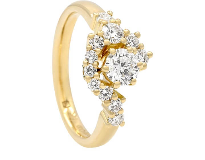 Sarah's Curling Halo Engagement Ring