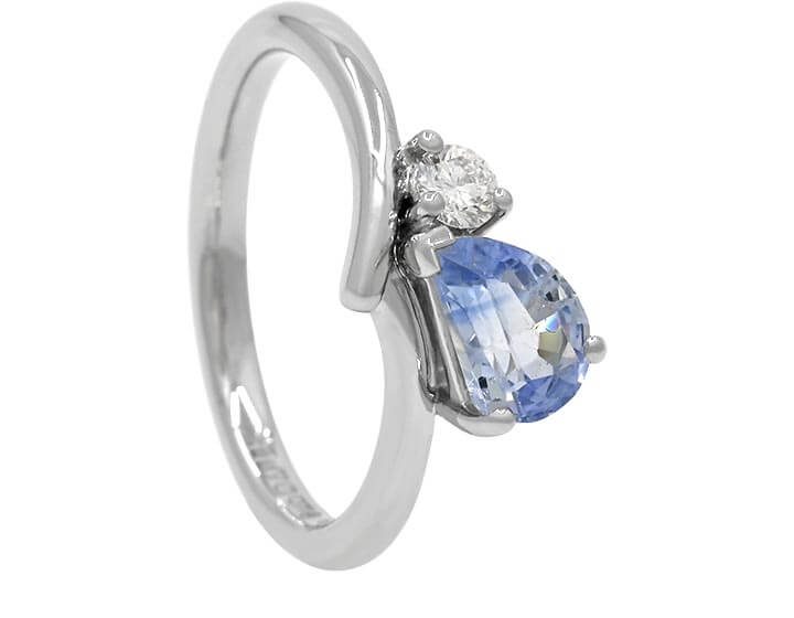 Diamond and Sapphire Butterfly Inspired Engagement Ring